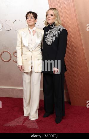 Lesley Barber, left, and Ornela March arrive at the Oscars on Sunday ...