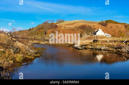 Berriedale Caithness Scotland the suspension footbridge over Berriedale ...
