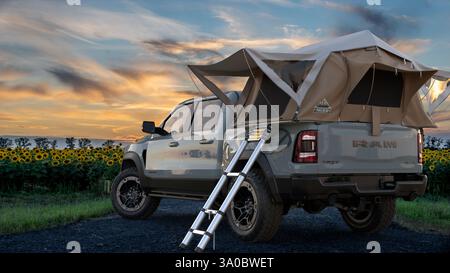 Ram 1500 TRX Camper Truck POWERED for Adventure Stock Photo - Alamy