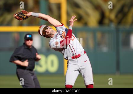 USC Trojans Bryce Grudzielanek (27) on first base after getting a hit ...