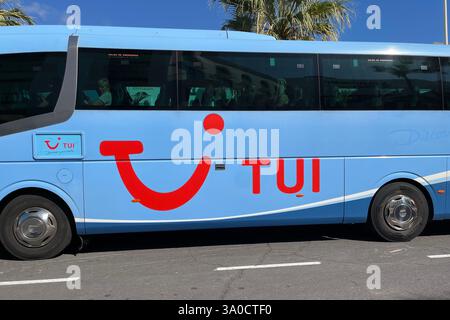 TUI Transfer Bus parked in Costa Adeje. Tenerife, Canary Islands, Spain ...
