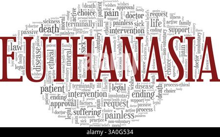 Euthanasia vector illustration word cloud isolated on a white ...