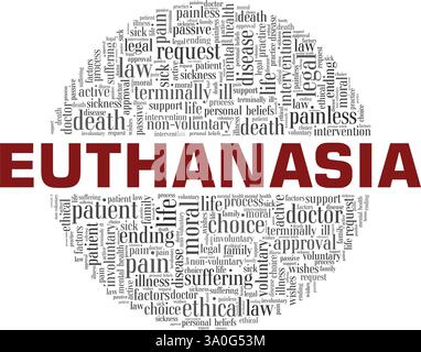 Euthanasia vector illustration word cloud isolated on a white ...