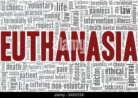 Euthanasia vector illustration word cloud isolated on a white ...