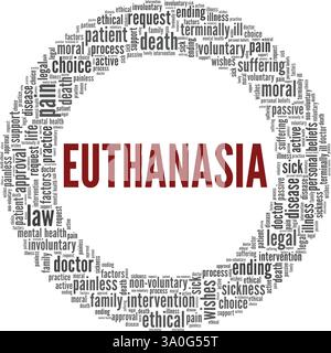 Euthanasia vector illustration word cloud isolated on a white ...