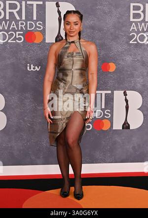 ***STRICTLY EDITORIAL USE ONLY*** Ella Eyre attends The BRIT Awards ...