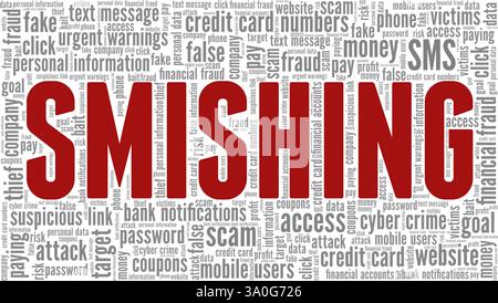 Smishing (SMS Phishing) vector illustration word cloud isolated on a ...