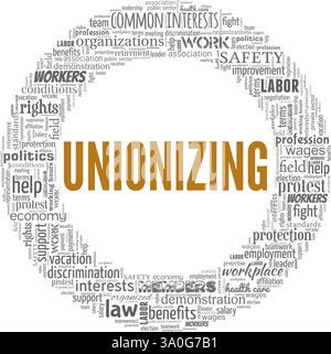 Unionizing vector illustration word cloud isolated on a white ...