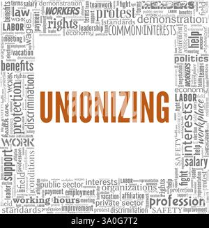 Unionizing vector illustration word cloud isolated on a white ...