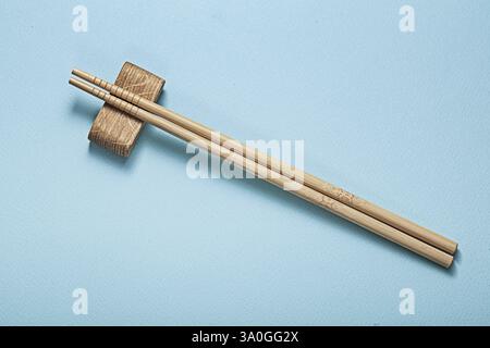 Classic Wooden Choppingsticks On Rest Stock Photo - Alamy