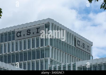 a.s.r. logo sign at the office. ASR Nederland is a listed Dutch ...