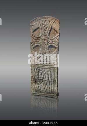 Celtic Christian disk headed cross (inv 8) with carved cross and stem ...