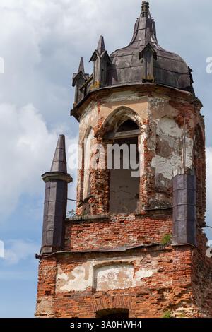 The damaged roof and bell tower of St. George Greek Orthodox Church are ...