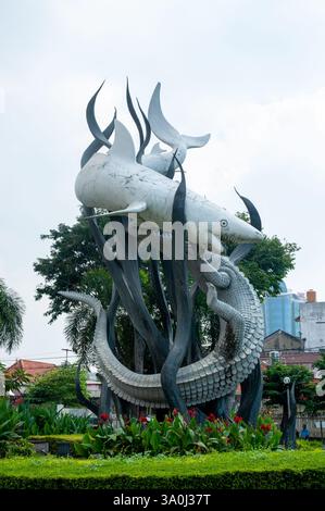 Surabaya, Indonesia - May 28, 2015: Statues of Suro and Boyo at the ...