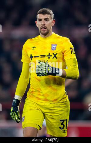 Ipswich Town goalkeeper Alex Palmer and Crystal Palace's Ismaila Sarr ...