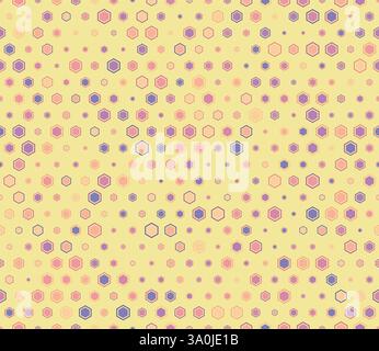 Hexagon mosaic background with inner solid cells. Large hexagons. Seamless tileable vector ...