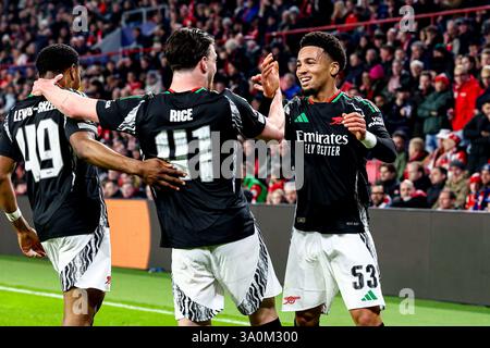 Ethan Nwaneri of Arsenal celebrating his goal to make it 1-0 during the ...