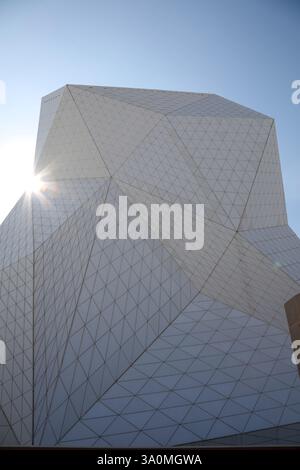 Original shaped building of CLYMB attractions in Abu Dhabi, UAE Stock ...