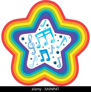 Vibrant star with musical notes and symbols Stock Vector Image & Art ...