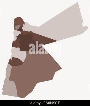Map of Jordan with regions. Just a simple country border map with ...