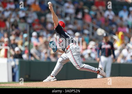 Minnesota Twins pitcher Danny Coulombe delivers in the seventh inning ...
