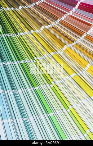 Color pantone palette fan on wooden board Stock Photo - Alamy