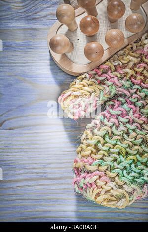 Massager peeling body scrubber on wooden board healthcare concept Stock ...