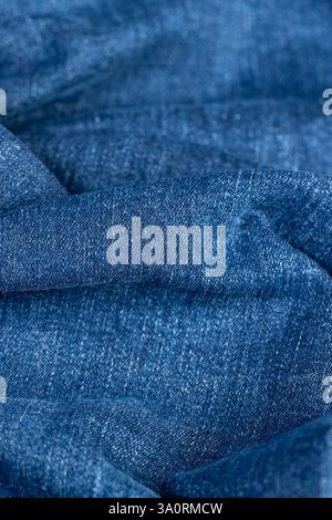 blue denim for the production of clothing, the details of a piece of ...