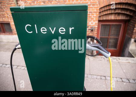 Copenhagen, Denmark. 02nd Mar, 2025. View of a Clever car charger at ...