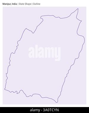 Simple outline map of Manipur is a state of India. Stylized minimal ...