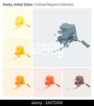 Alaska map shape, united states of america. Flat concept icon symbol ...