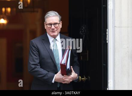 London, UK. 10 March 2025. Sir Keir Starmer, Prime Minister, arrives ...