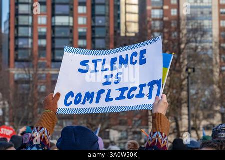 Boston, MA, US-March 4, 2025: Anti-Trump protest in Boston Common ...