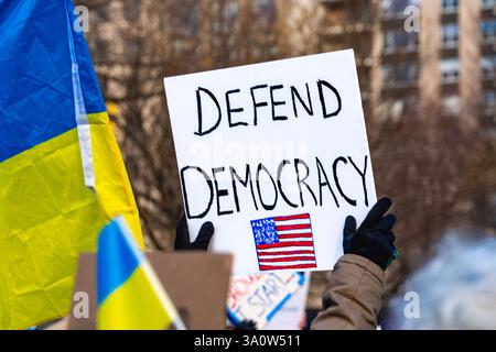 Boston, MA, US-March 4, 2025: Anti-Trump protest in Boston Common ...