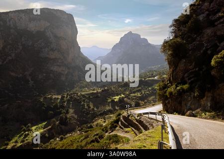 The river and dam Oued Laou near Chefchaouen, Morocco is surrounded by ...