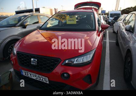 Red Seat Car at Hertz Car Rentals by Athens International Airport (AIA ...
