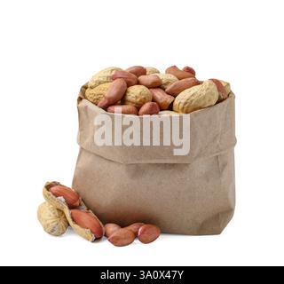 Fresh peanuts in paper bag isolated on white Stock Photo - Alamy