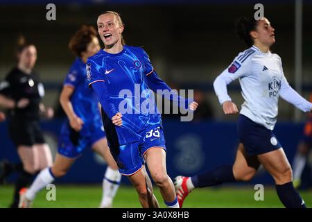 Chelsea's Aggie Beever-Jones celebrates scoring their side's second ...