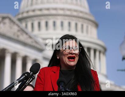 Congresswoman Rep. LaMonica McIver, D-N.J., speaks to the press after ...