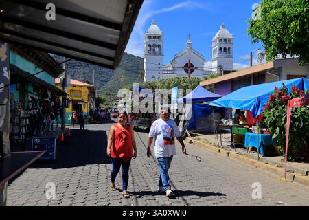 The historic town center of Juayua on the Ruta de las Flores (Route of ...