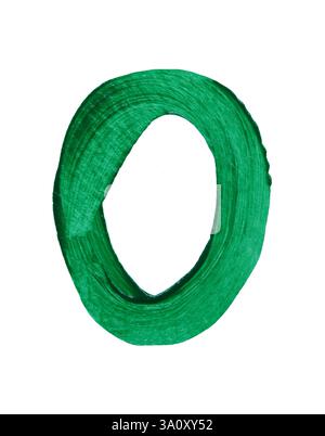 Artistic green numeral Zero showcasing a smooth texture and vibrant ...