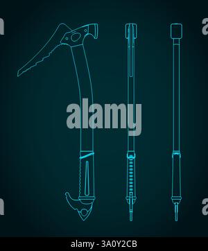 Stylized vector illustration of blueprints of snow plow Stock Vector ...