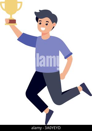 Student Leader Holding Trophy Stock Vector Image & Art - Alamy