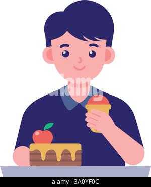 Student Eating Ice Cream Stock Vector Image & Art - Alamy