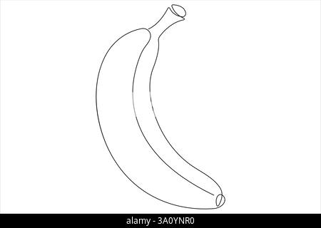 Continuous one line drawing of banana. Vector illustration isolated on ...