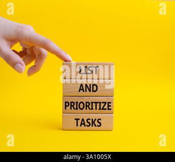 List and prioritize tasks symbol. Concept words List and prioritize ...