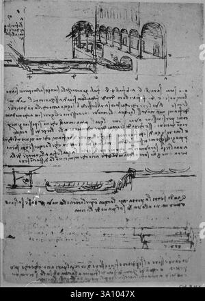 Manuscript B drawings by Leonardo da Vinci, Italy 15th century Stock ...