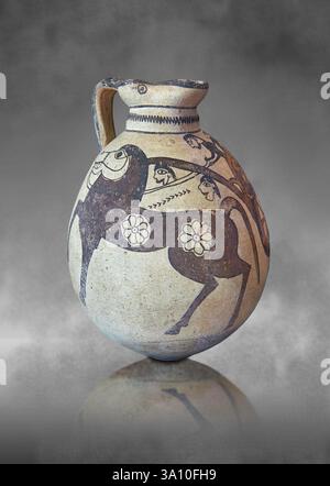 Ancient Greek Cypriot pottery Jug with a figurine spout and egyptian ...