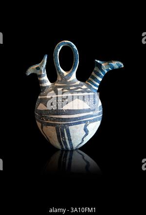 Ancient Greek Cypriot pottery voitive poring vessel with a geomectric ...