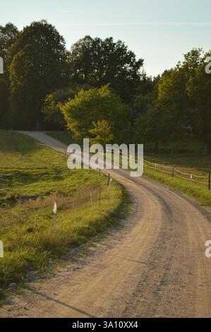 Winding Farm Path with Wooden Fence in the Brazilian Interior Stock ...